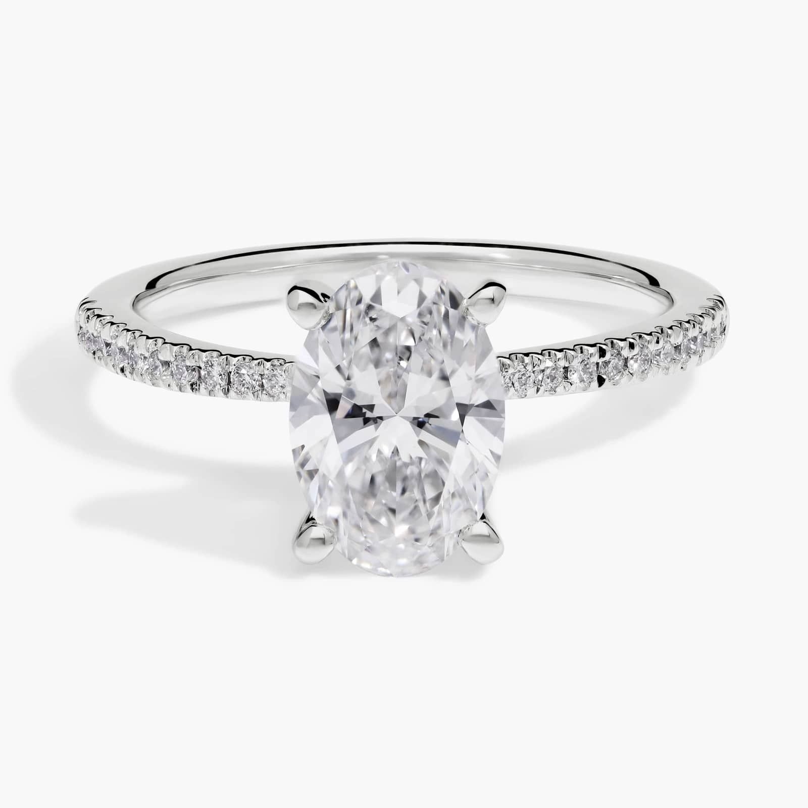 1 1/2 CT. GIA Certified Oval Lab Created Diamond Petite Micropavé ...