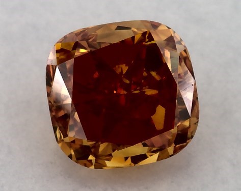 GIA 0.71 Carat Fancy Deep Yellowish Orange-VS2 Cushion Modified Cut Diamond