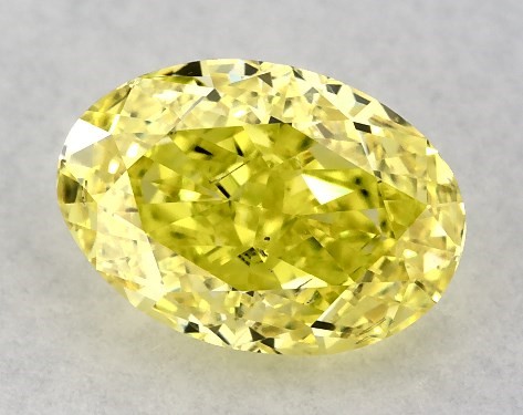 IGI 0.83 Carat Fancy Intense Yellow-SI1 Oval Cut Lab-Grown Diamond