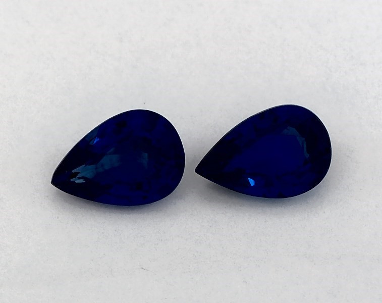 0.91 Carat Pear Blue Sapphire