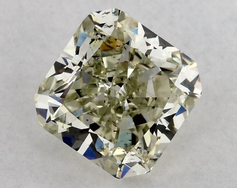 GIA 1.38 Carat Fancy Grayish Yellowish Green-SI2 Square Radiant Cut Diamond
