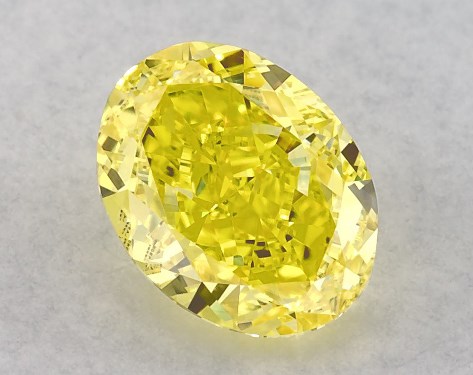 IGI 0.86 Carat Fancy Vivid Yellow-VVS1 Oval Cut Lab-Grown Diamond