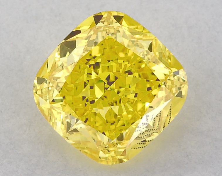 IGI 1.04 Carat Fancy Vivid Yellow-VVS2 Cushion Modified Cut Lab-Grown ...