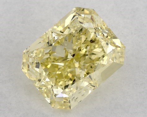 GIA 0.62 Carat Fancy Intense Yellow-SI2 Radiant Cut Diamond
