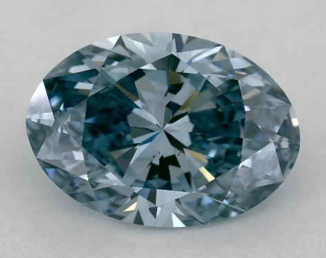Lab-Created 2.20 Carat Fancy Vivid Blue-SI1 Oval Cut Diamond