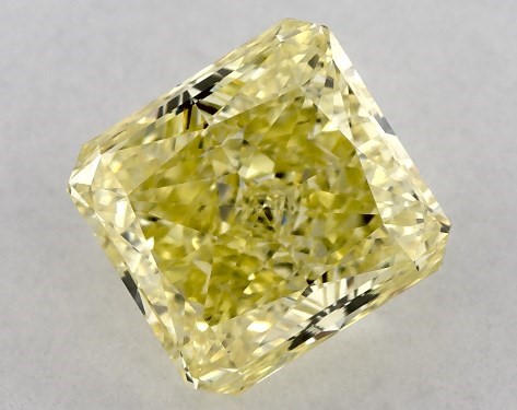 GIA 1.30 Carat Fancy Intense Yellow-VS2 Square Radiant Cut Diamond