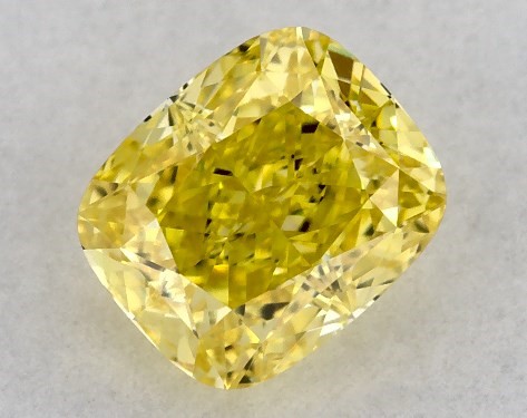 GIA 0.55 Carat Fancy Vivid Yellow-IF Cushion Modified Cut Diamond
