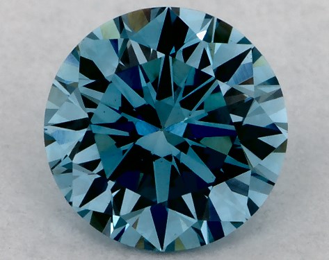 IGI Lab-Grown 0.37 Carat Fancy Vivid Blue-VS1 Round Cut Diamond