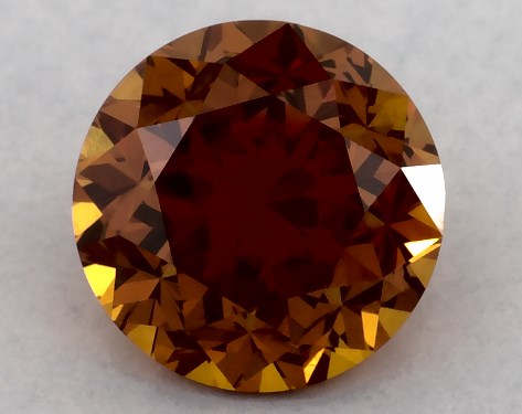 Gia 068 Carat Fancy Deep Brownish Yellowish Orange Si2 Round Cut Diamond