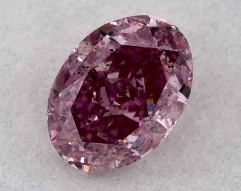 GIA 0.26 Carat Fancy Intense Purple Pink-SI2 Oval Cut Diamond