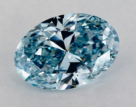 IGI 5.09 Carat Fancy Vivid Blue-VVS1 Oval Cut Lab-Grown Diamond