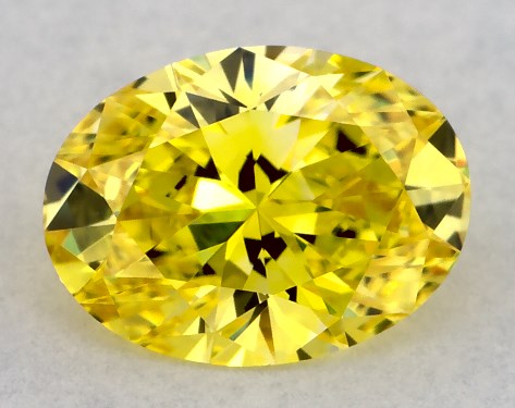 IGI 1.10 Carat Fancy Vivid Yellow-VVS2 Oval Cut Lab-Grown Diamond