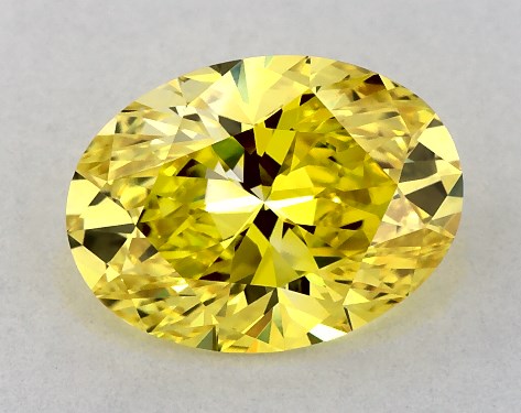 IGI 1.25 Carat Fancy Vivid Yellow-VVS2 Oval Cut Lab-Grown Diamond