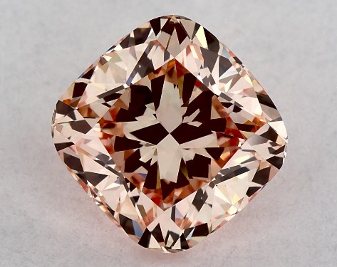 IGI Lab-Grown 2.03 Carat Fancy Intense Orange Pink-VVS2 Cushion Cut Diamond