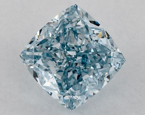 IGI 3.08 Carat Fancy Vivid Blue-VVS2 Cushion Modified Cut Lab-Grown Diamond