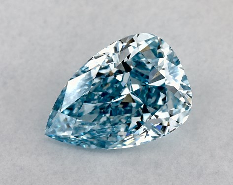 IGI 4.08 Carat Fancy Vivid Blue-VS1 Pear Shaped Lab-Grown Diamond