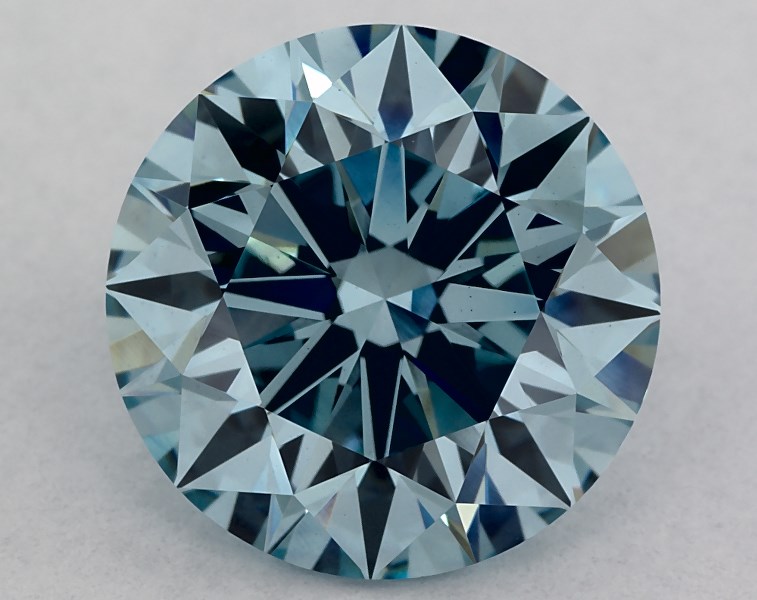 IGI 3.00 Carat Fancy Vivid Blue-VS1 Round Cut Lab-Grown Diamond
