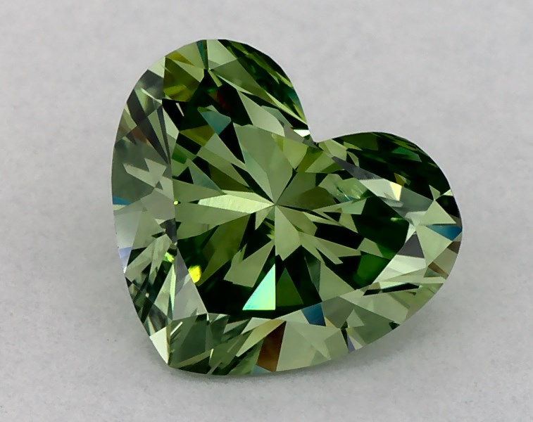 IGI 1.00 Carat Fancy Vivid Green-VVS2 Heart Shaped Lab-Grown Diamond