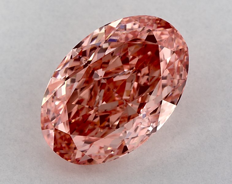 IGI 6.06 Carat Fancy Vivid Pink-SI1 Oval Cut Lab-Grown Diamond
