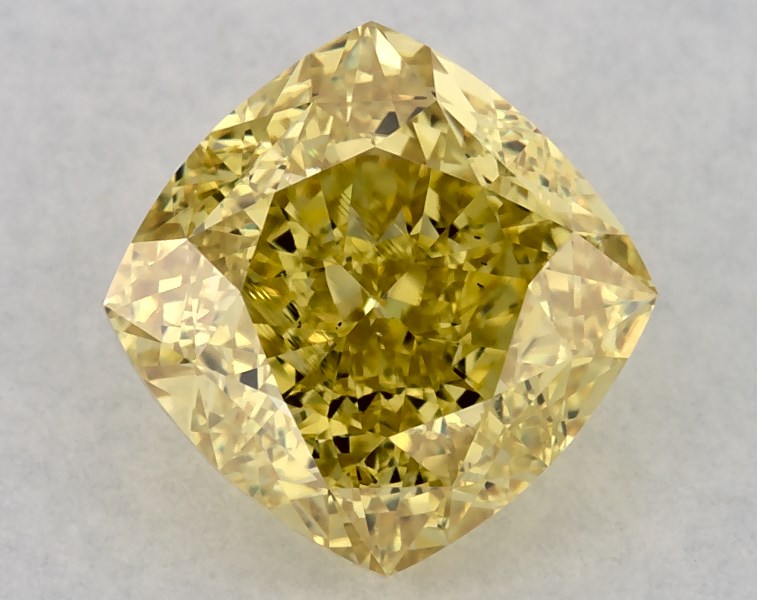 GIA 2.01 Carat Fancy Vivid Yellow-VS2 Cushion Modified Cut Diamond