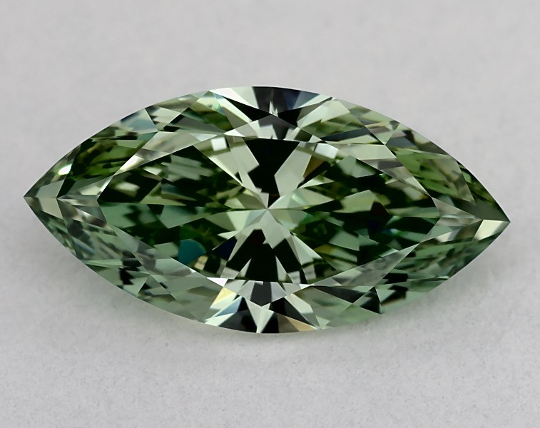 IGI 2.00 Carat Fancy Vivid Green-VVS2 Marquise Cut Lab-Grown Diamond