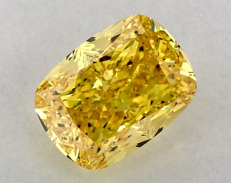 IGI 4.75 Carat Fancy Vivid Yellow-VVS2 Cushion Modified Cut Lab-Grown ...